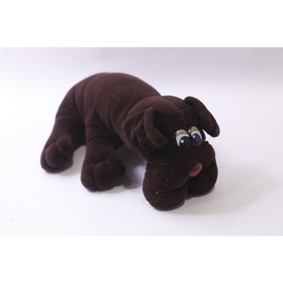 Tonka | Toys | Pound Puppies Large Plush Dark Brown Dog Lying Down ...